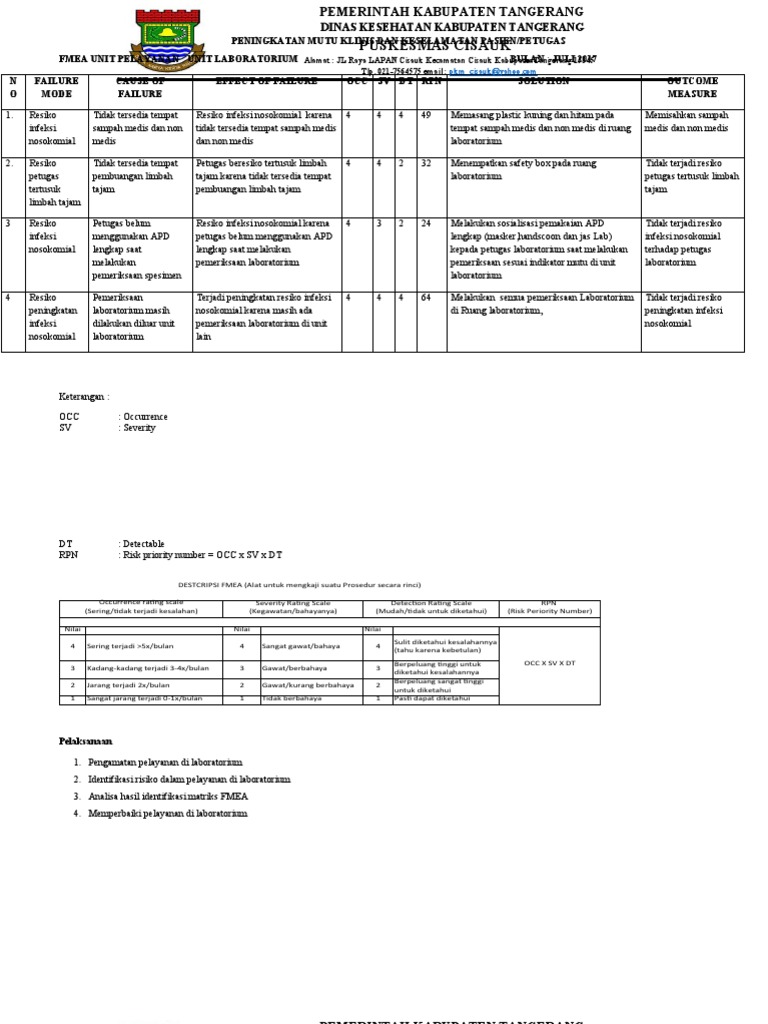 Fmea Laboratorium | PDF