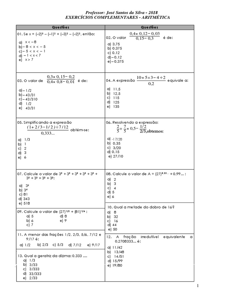 Matemática Basica | PDF