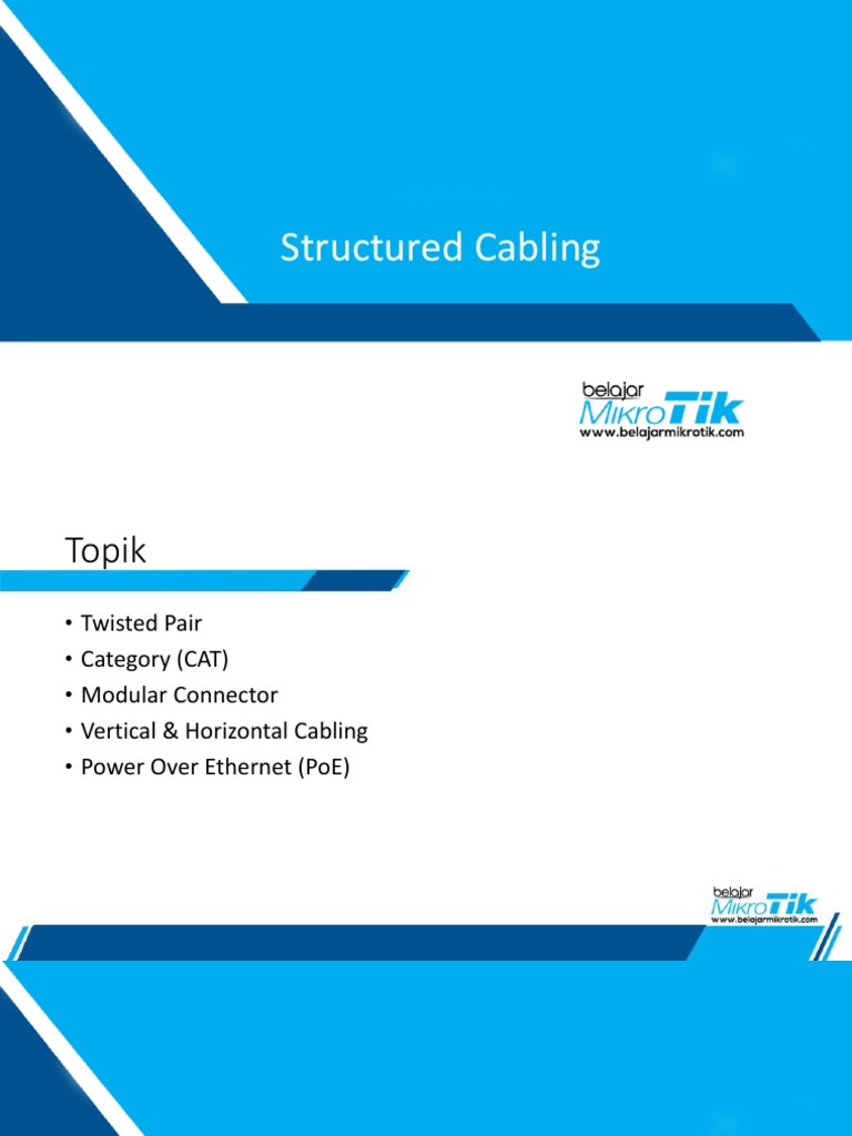Structured Cabling | PDF | Komputer | Teknologi & Rekayasa