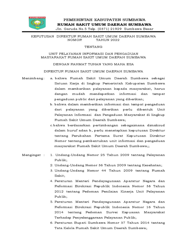 SK Unit Pengaduan | PDF