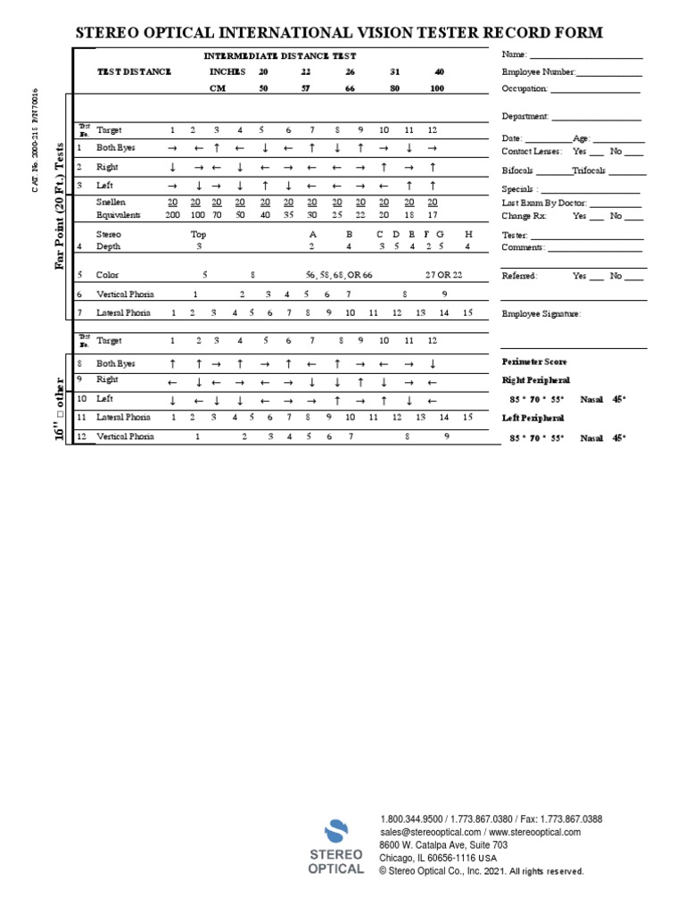 70016-INTERNATIONAL-record-form-2021 | PDF | Ophthalmology | Optometry