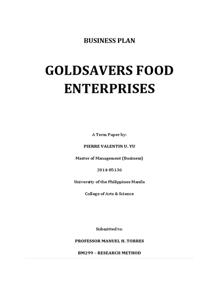 Business Plan for Food Delivery | PDF | Sole Proprietorship | French Fries