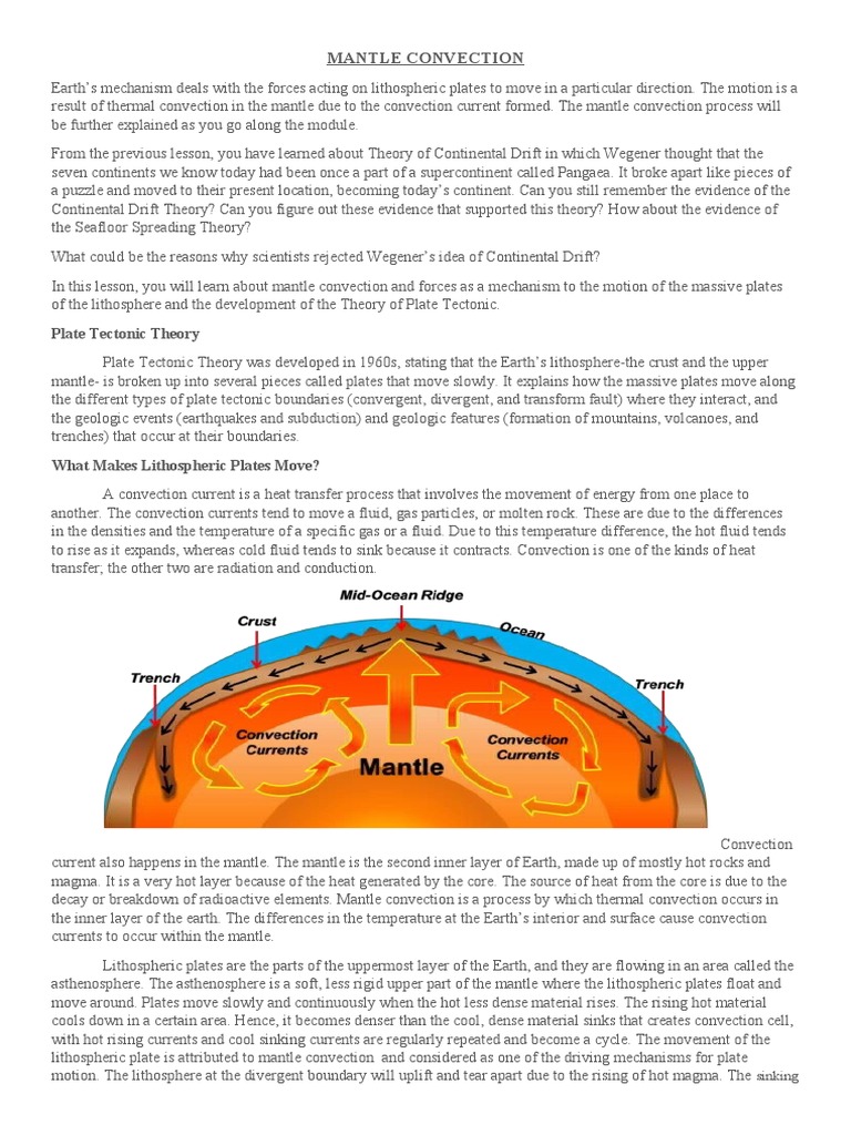 Mantle Convection: Plate Tectonic Theory | PDF | Plate Tectonics ...