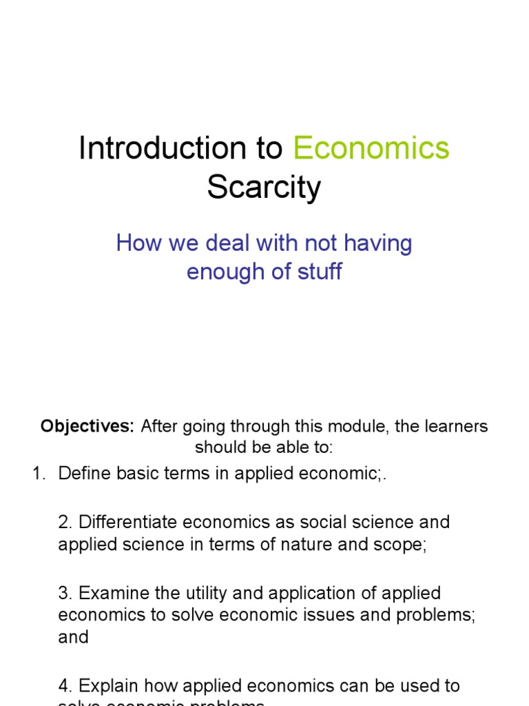 Introduction To Scarcity: Economics | PDF | Economics | Economies