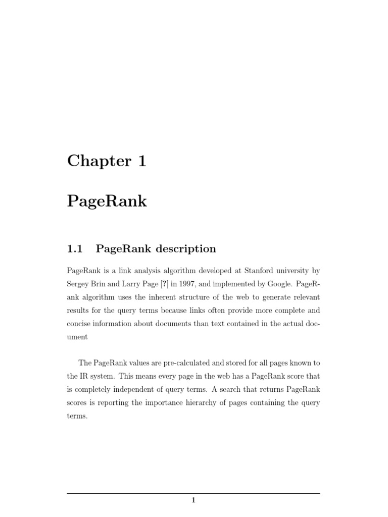 1.1 Pagerank Description | PDF | Eigenvalues And Eigenvectors | Markov ...