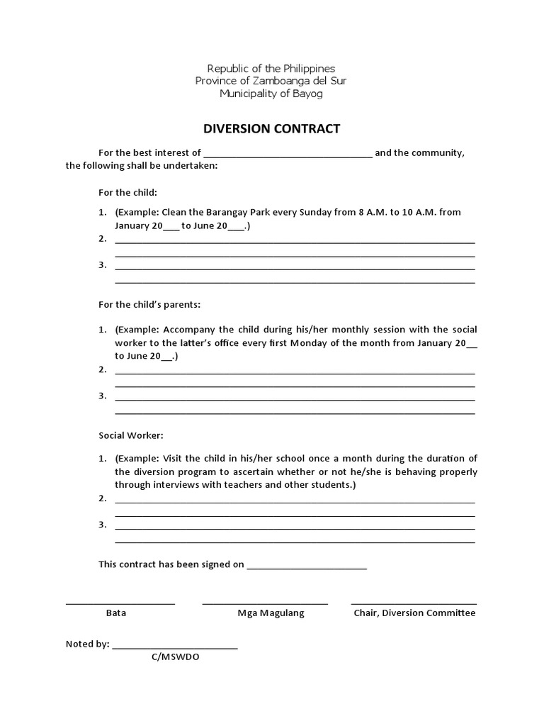 Diversion Contract | Download Free PDF | Justice | Applied Ethics