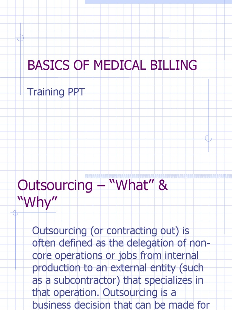 Basics of Medical Billing: Training | PDF | Insurance | Health Care