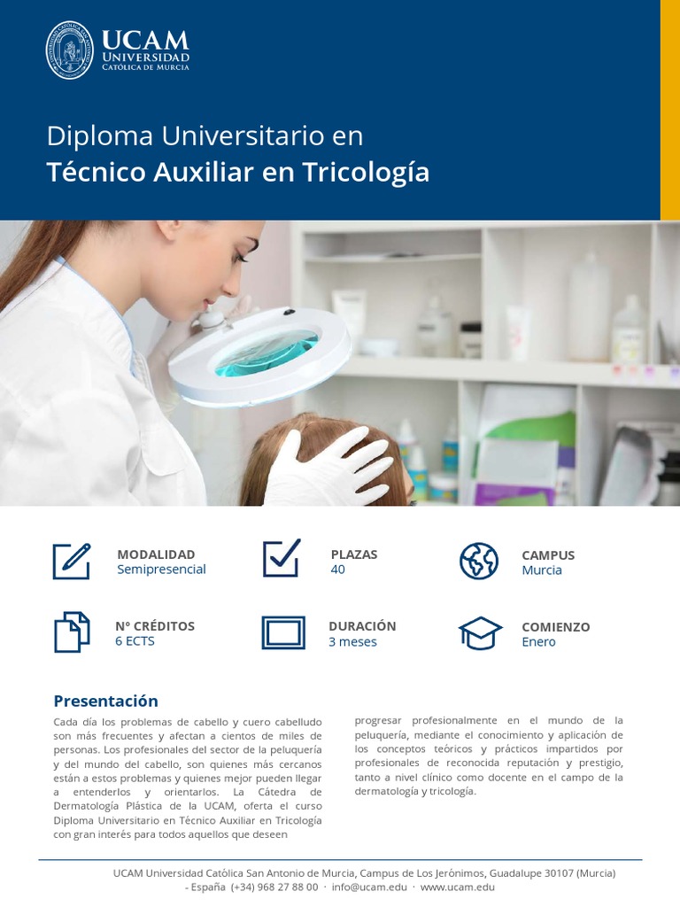 Curso Tricología UCAM Semipresencial | PDF | Perdida de cabello ...