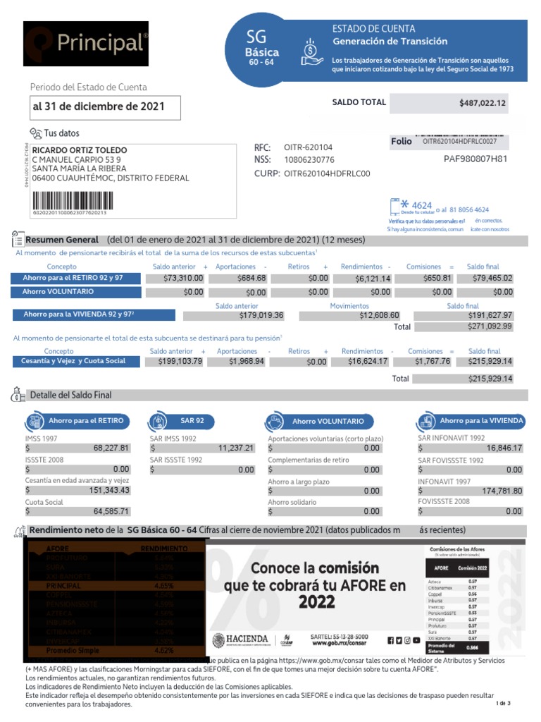 Afore Principal Machote | PDF