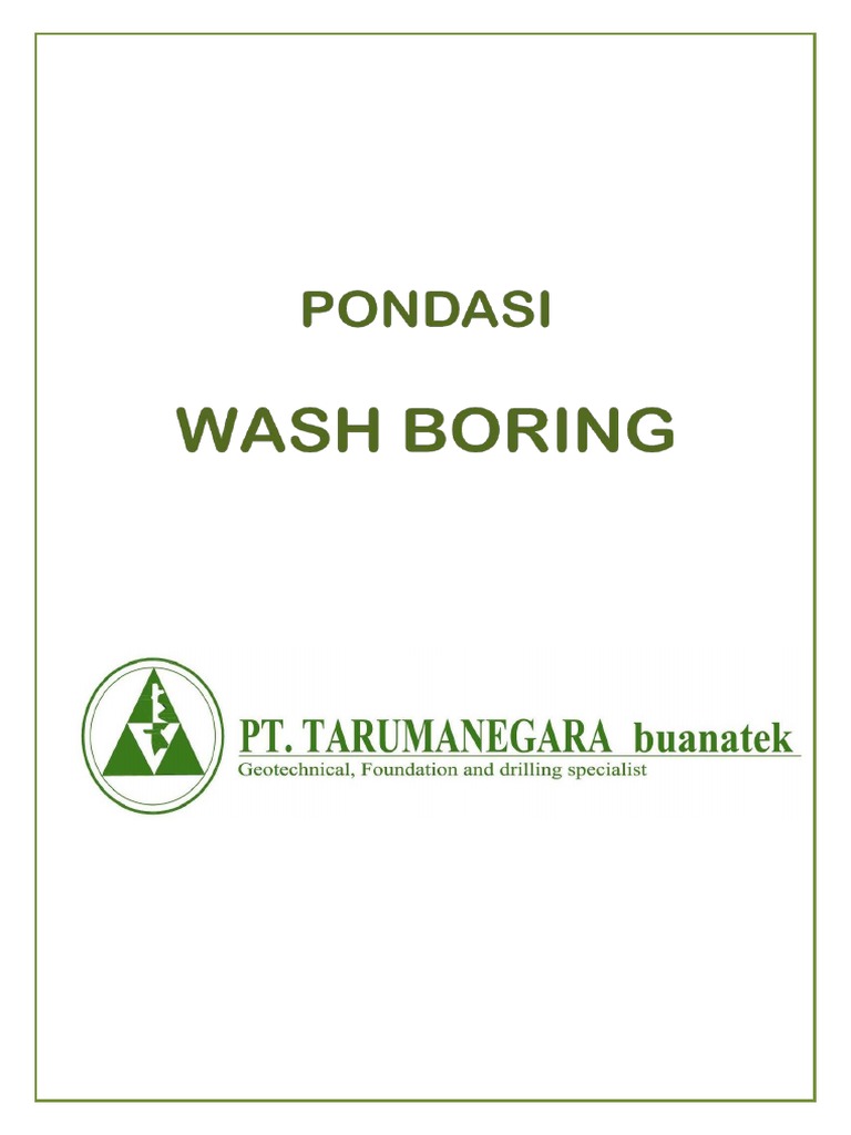 Metode Wash Boring Tarumanegara | PDF | Teknologi & Rekayasa