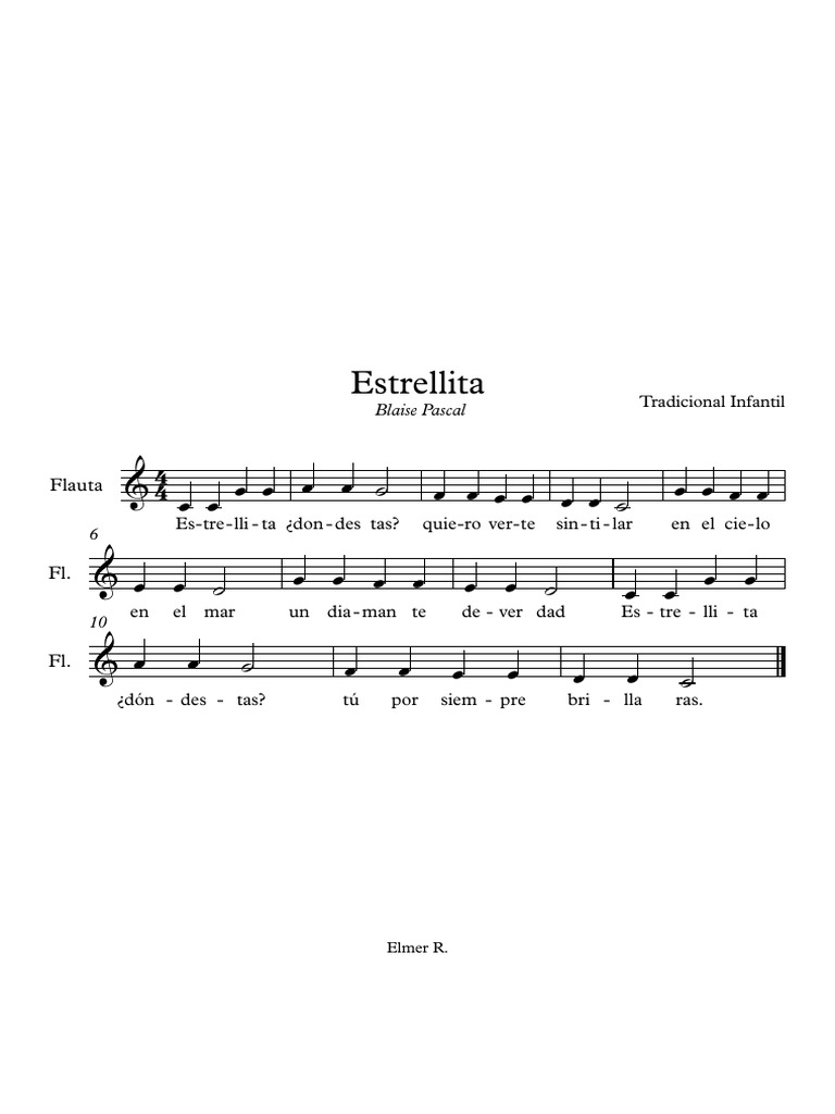Estrellita Letra | PDF