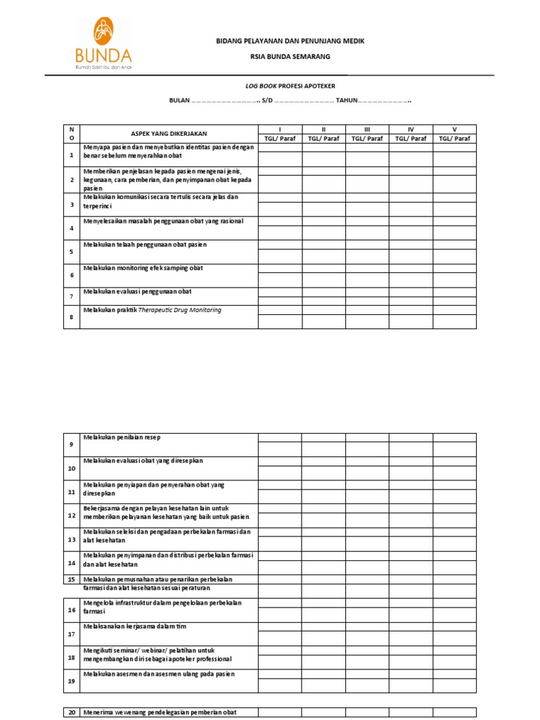 Log Book Apoteker | PDF | Kesehatan Holistik