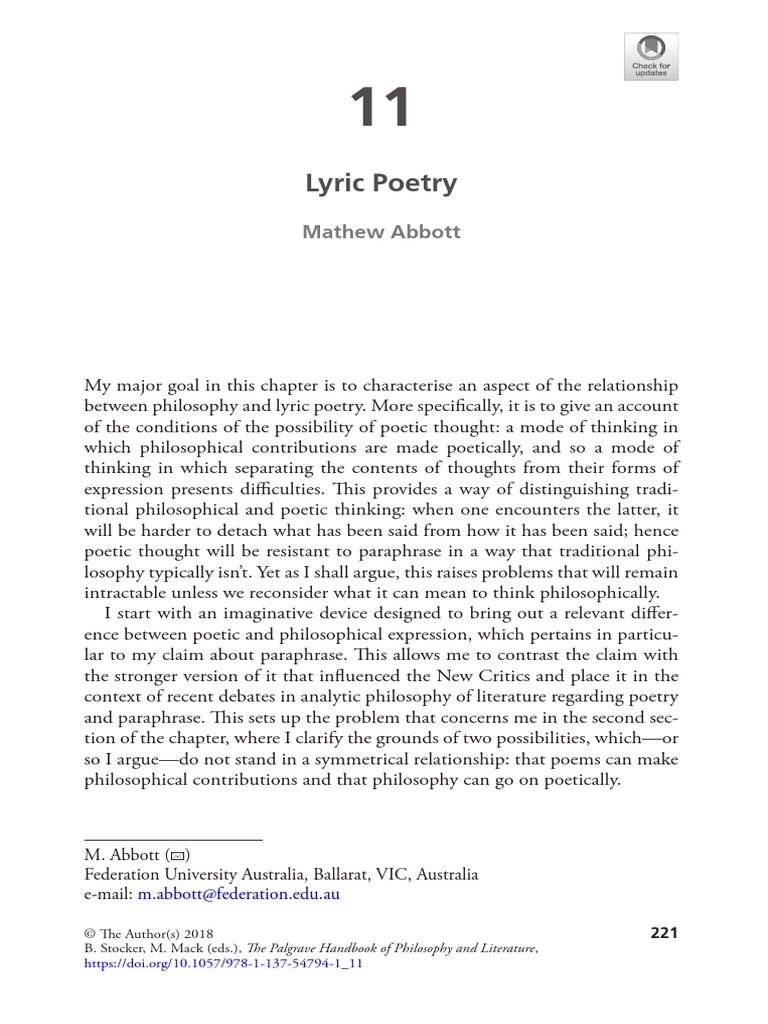 Lyric Poetry | PDF | Poetry | Thought