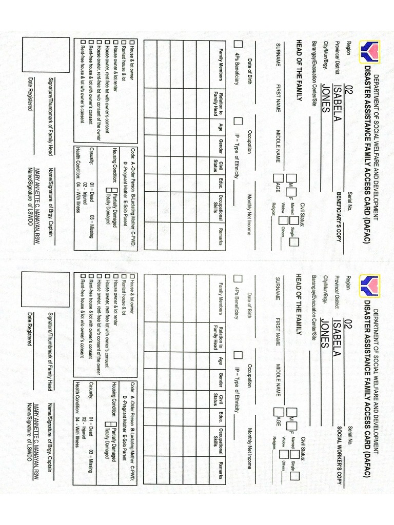 Dafac Form | PDF