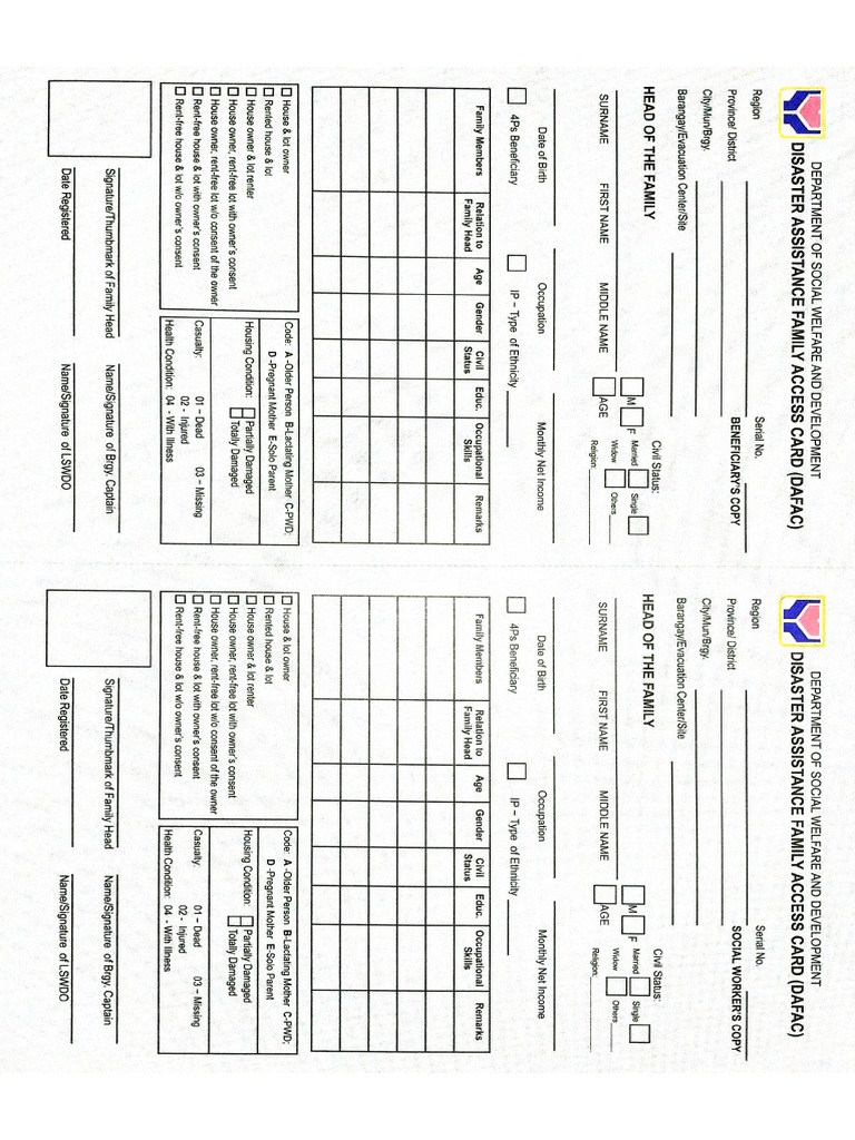 Dafac Form | PDF