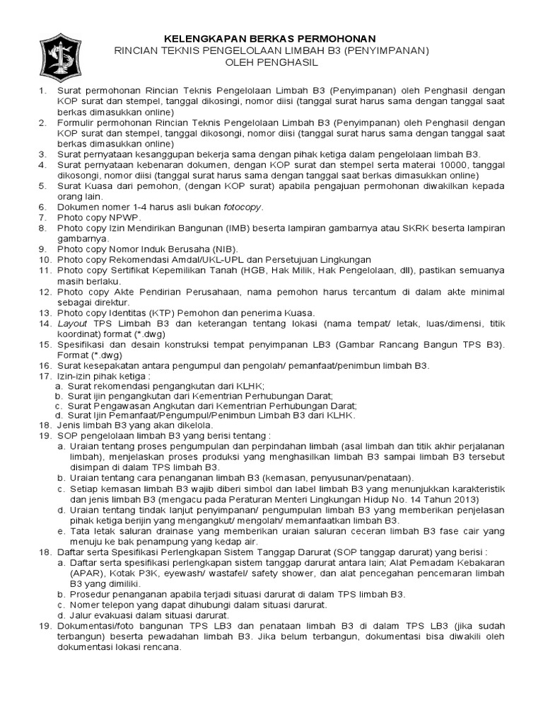 Dokumen Permohonan Rintek LB3 | PDF | Hukum