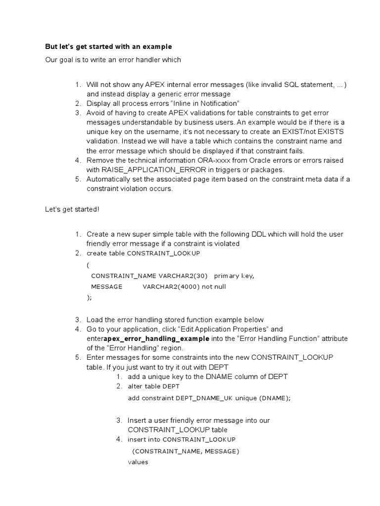 APEX Error Handling | PDF | Data | Information Technology