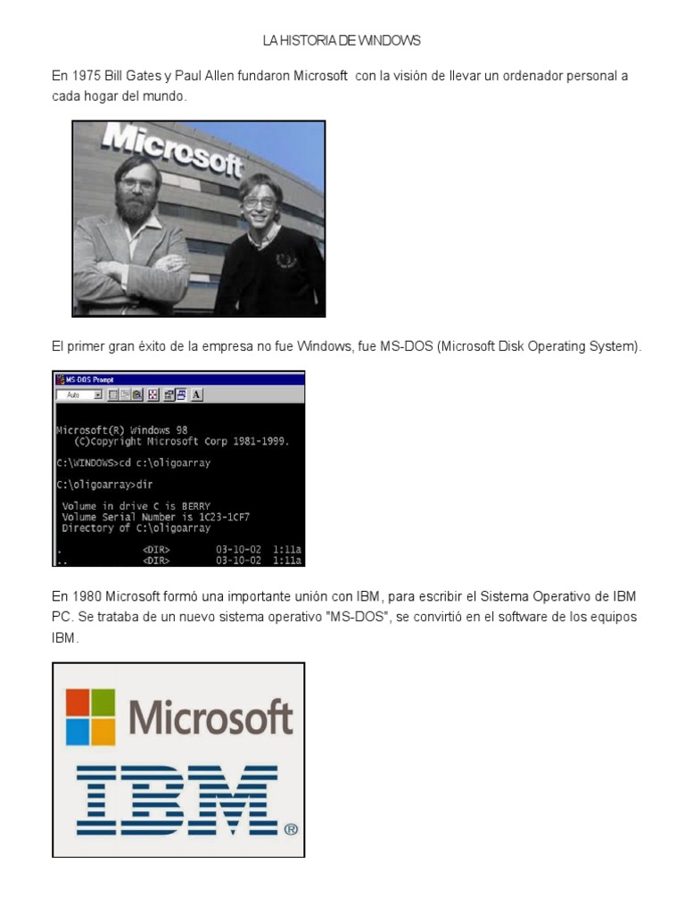 La Historia de Windows | PDF