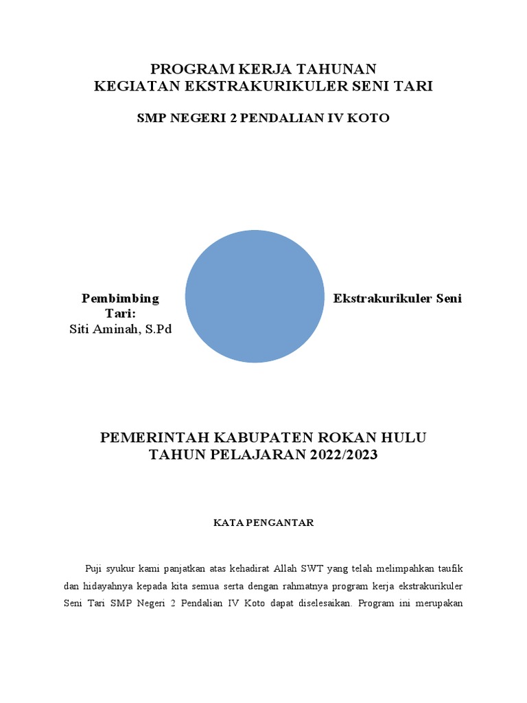 Program Kerja Ekskul Tari | PDF