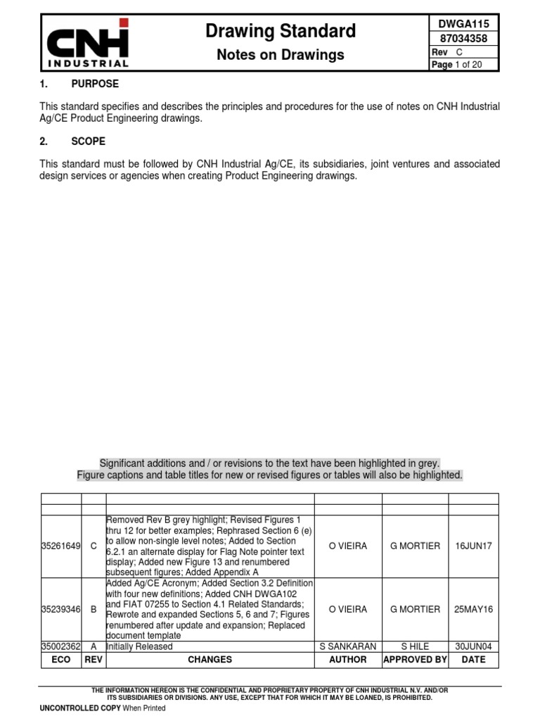Drawing Standard: Notes On Drawings | PDF | Specification (Technical ...