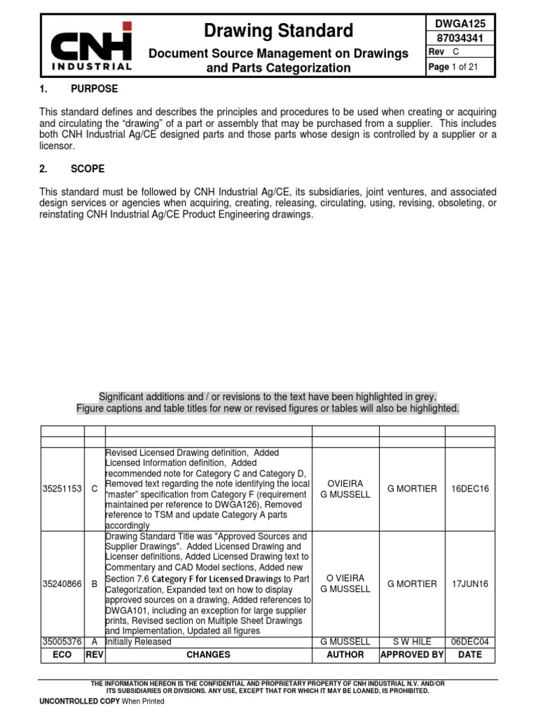 Drawing Standard: Document Source Management On Drawings and Parts ...