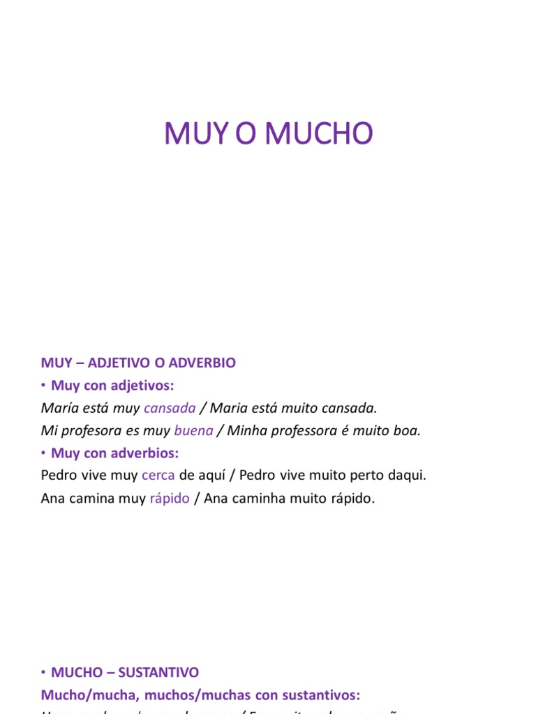 Diferencias Entre Muy Y Mucho : Muy vs Mucho: Key Differences Explained ...