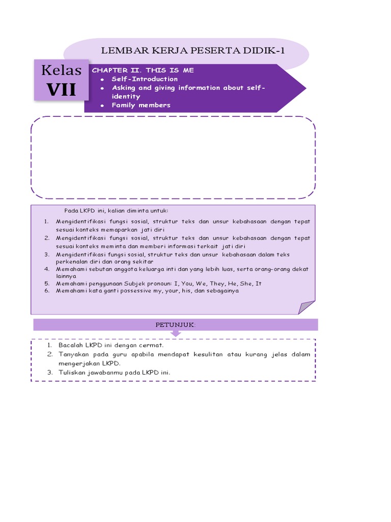 LKPD Perkenalan Diri Kelas 7 | PDF