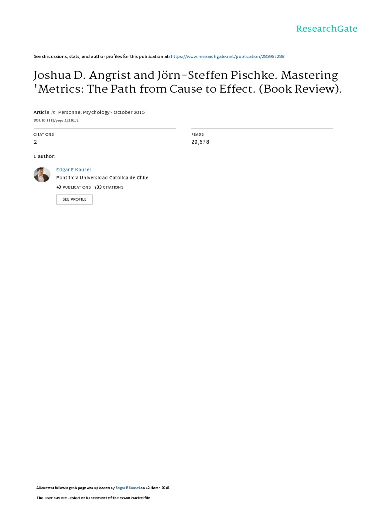 Mastering Metrics Published | PDF | Dependent And Independent Variables ...