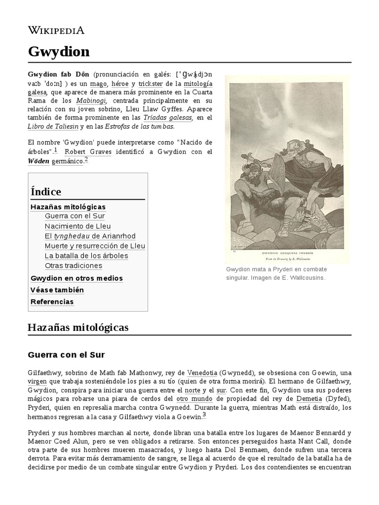 Gwydion | PDF | Mitología Celta | Mitología galesa