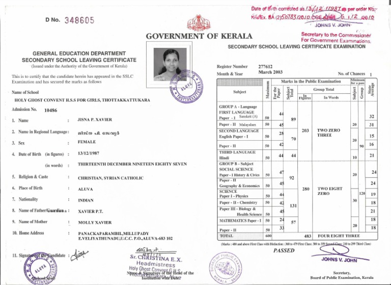 10th Certificate | PDF