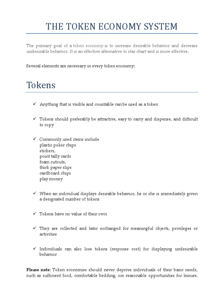 token economy | PDF | Reinforcement | Cognitive Science