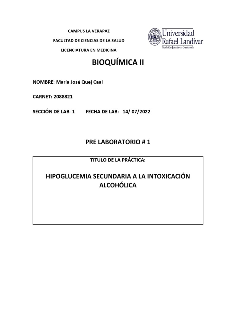 Pre Lab 1 Bioqui II | PDF | Química | Bioquímica