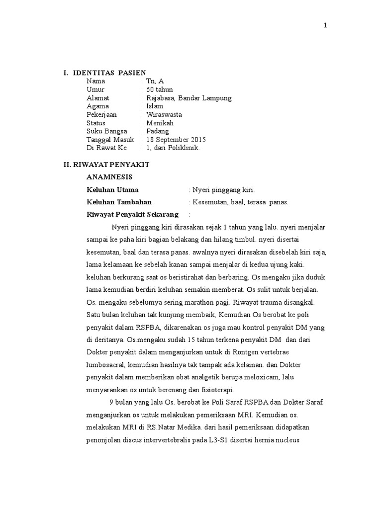 Ujian Laporan Kasus HNP PDF Free | PDF