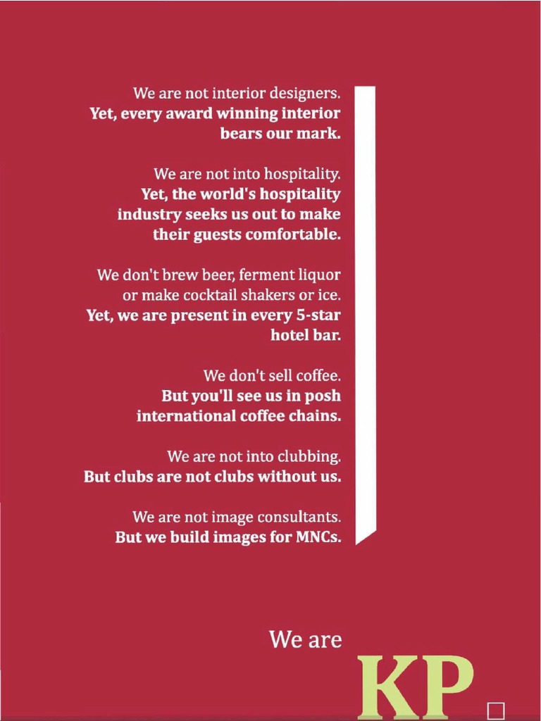 KP Interiors Company Profile | PDF | Hotel