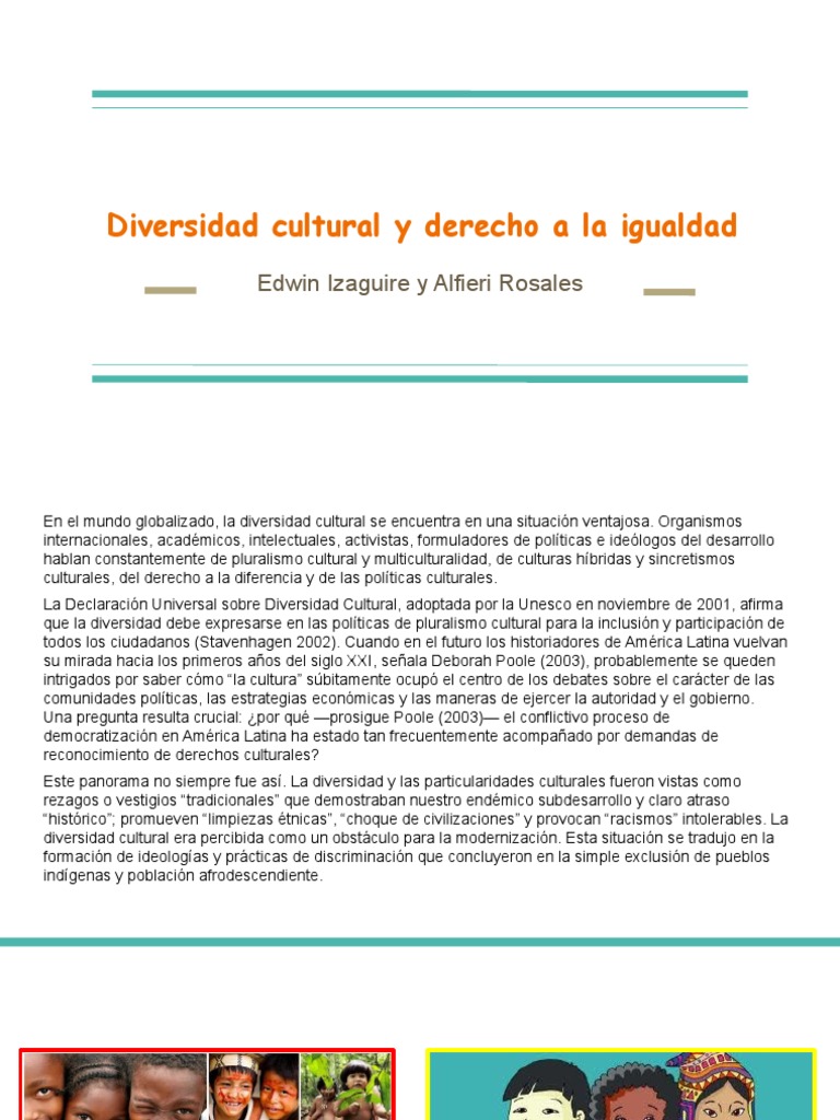 DIversidad Cultural y Derecho A La Igualdad | PDF | Multiculturalismo