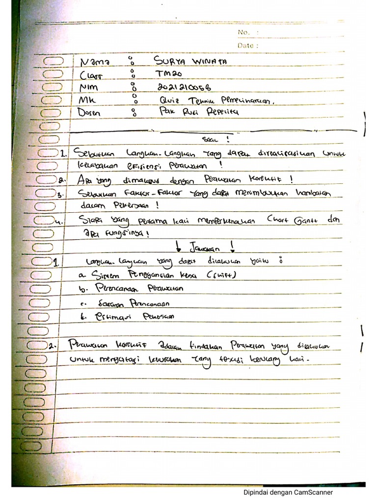 Quiz Pemeliharaan (Topik9) | PDF