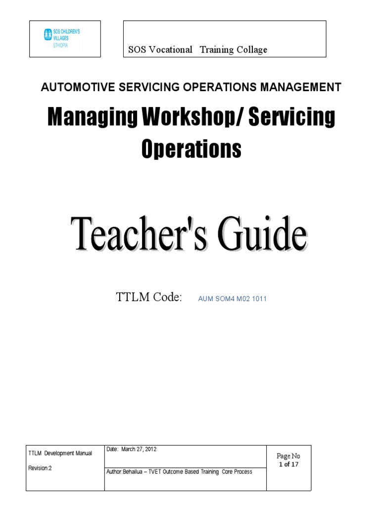 Managing Workshop/ Servicing Operations | PDF | Performance Appraisal ...