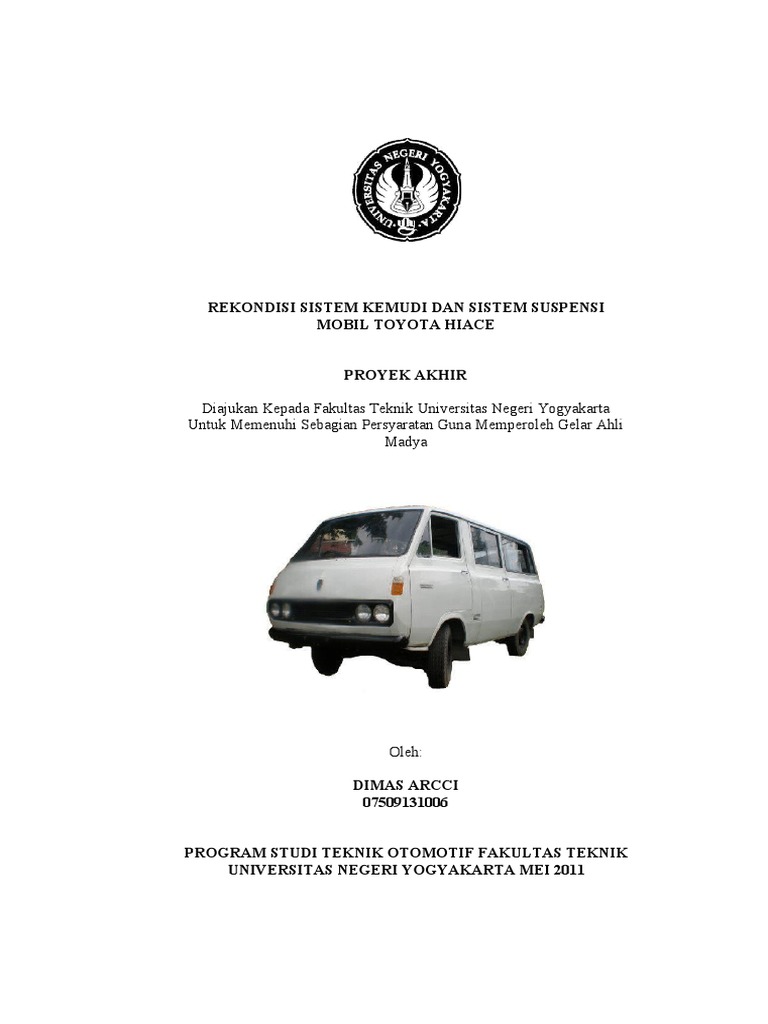 Rekondisi Sistem Kemudi Dan Sistem Suspensi Mobil Toyota Hiace | PDF