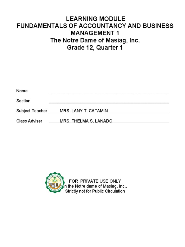 Module Abm1 Final | PDF | Accounting | Financial Statement