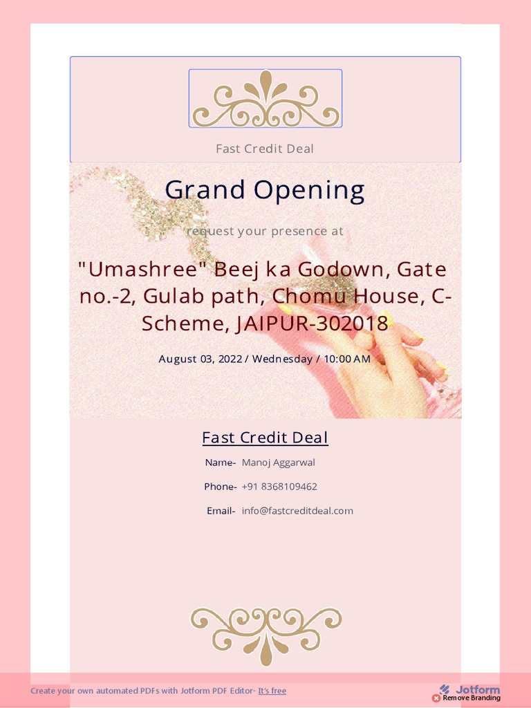 Grand Opening: "Umashree" Beej Ka Godown, Gate No.-2, Gulab Path, Chomu ...
