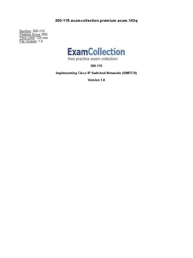 300-115.examcollection - Premium.exam.143q: Number: 300-115 Passing ...