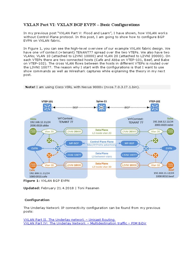 06 - VXLAN Part VI VXLAN BGP EVPN - Basic Configurations | PDF | Ip Address | Routing