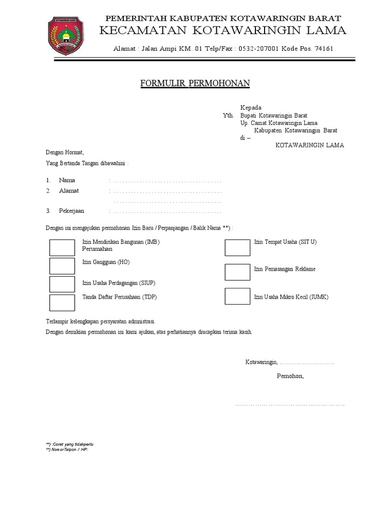 Blangko Ijin IMB | PDF | Pengelolaan Keuangan & Uang