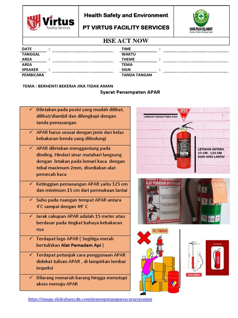 APAR-Syarat Penempatan APAR | PDF