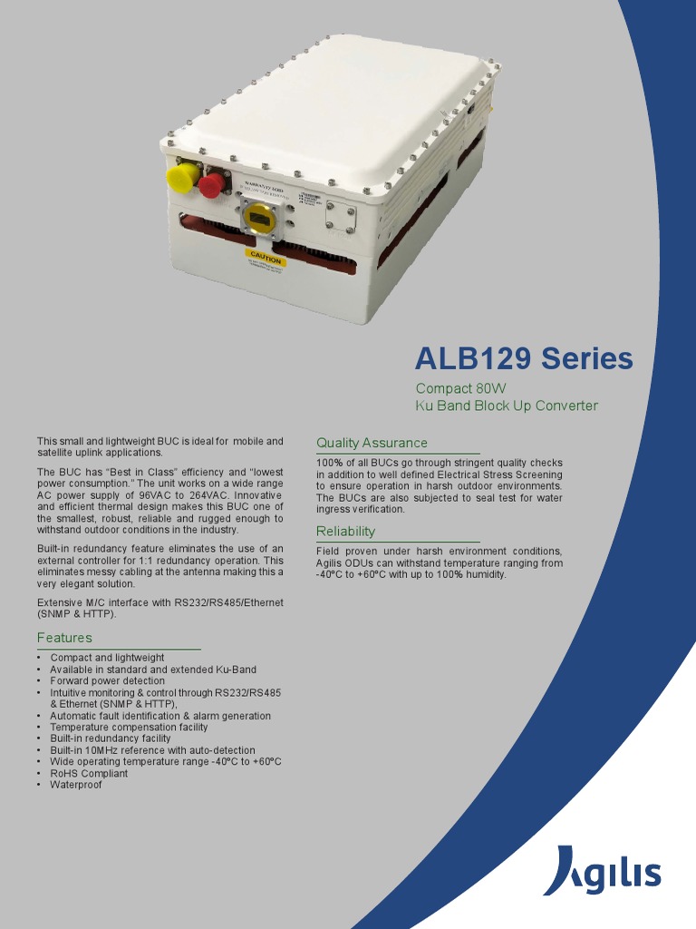 New Agilis-ALB-129-series-80w-ku-buc-Ku-Band-Block-Up-Converter-Spec ...