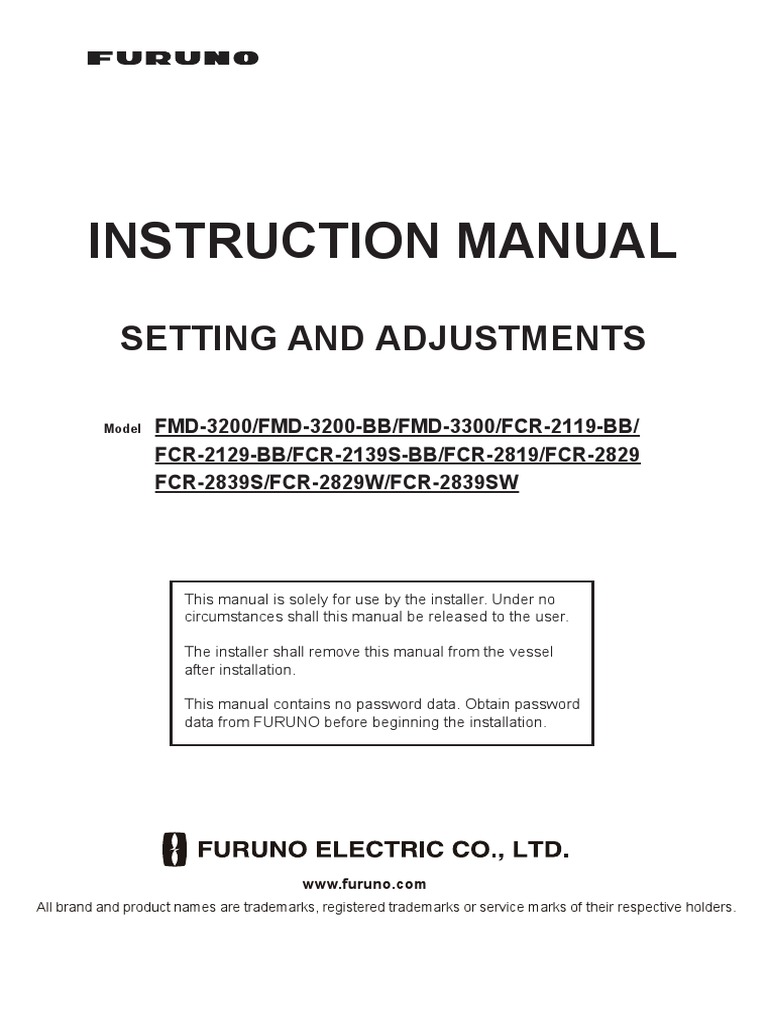 Instruction Manual: Setting and Adjustments | PDF | Computer Network ...