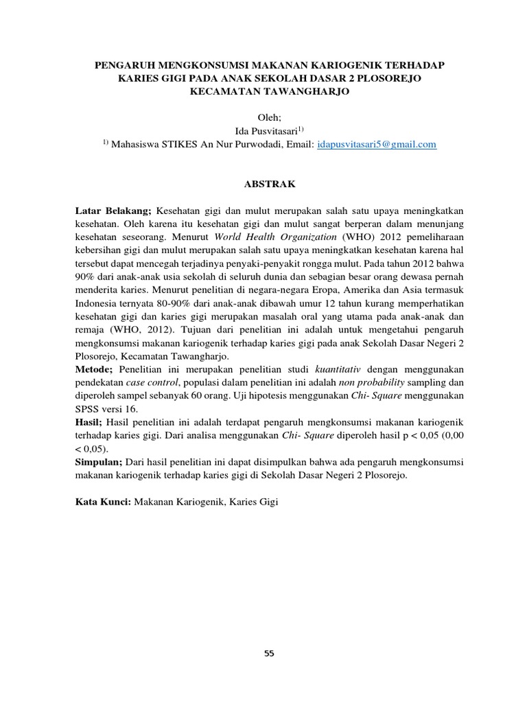 Pengaruh Makanan Kariogenik pada Karies Anak | PDF