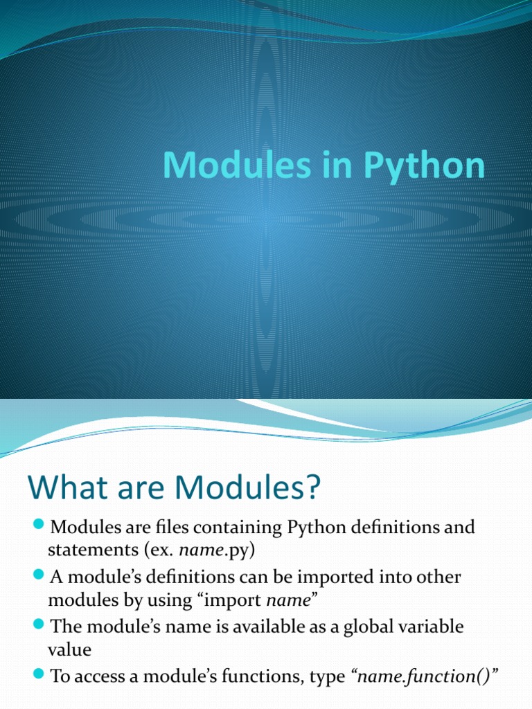 Modules in Python | PDF | Python (Programming Language) | Subroutine