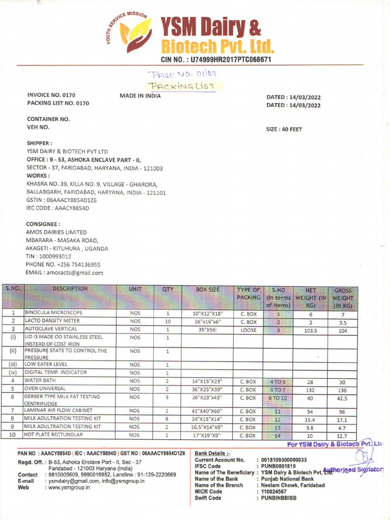 Container List Dated 14032022 | PDF