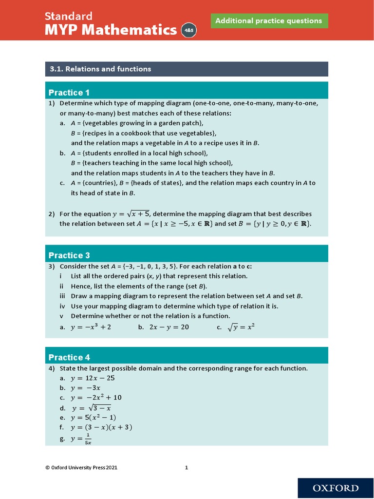 Functions Worksheet | PDF | Function (Mathematics) | Mathematics